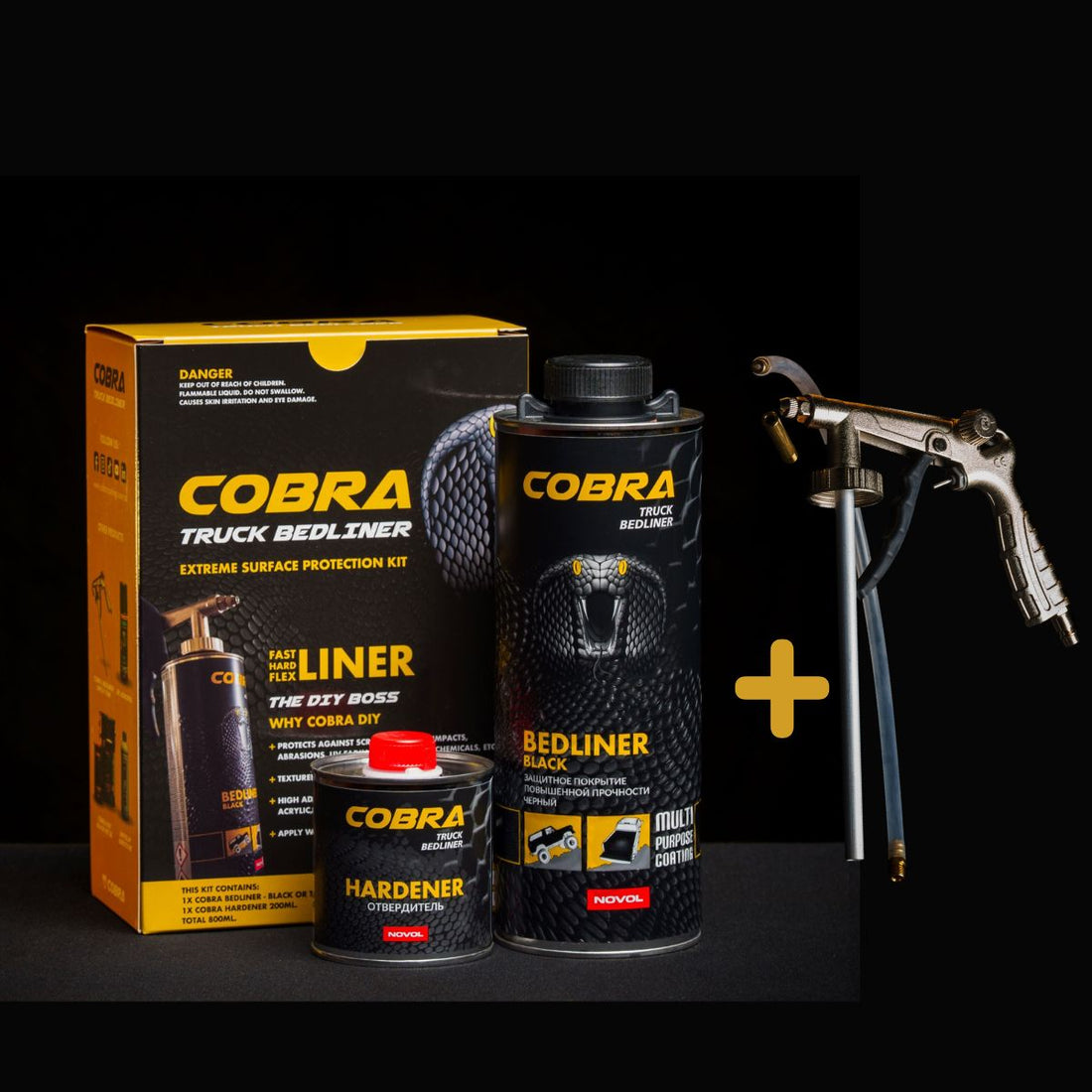 COBRA DIY BLACK All-in-One KIT - 800ml (Includes Spray gun) – Cobra ...
